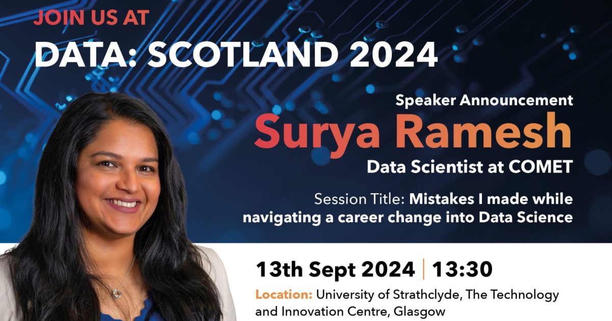 COMET data scientist Surya Ramesh to speak at Data:Scotland 2024